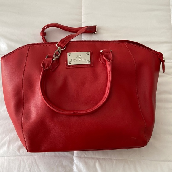 JM New York | Bags | Red Jm New York Bag With Detachable Shoulder Strap ...